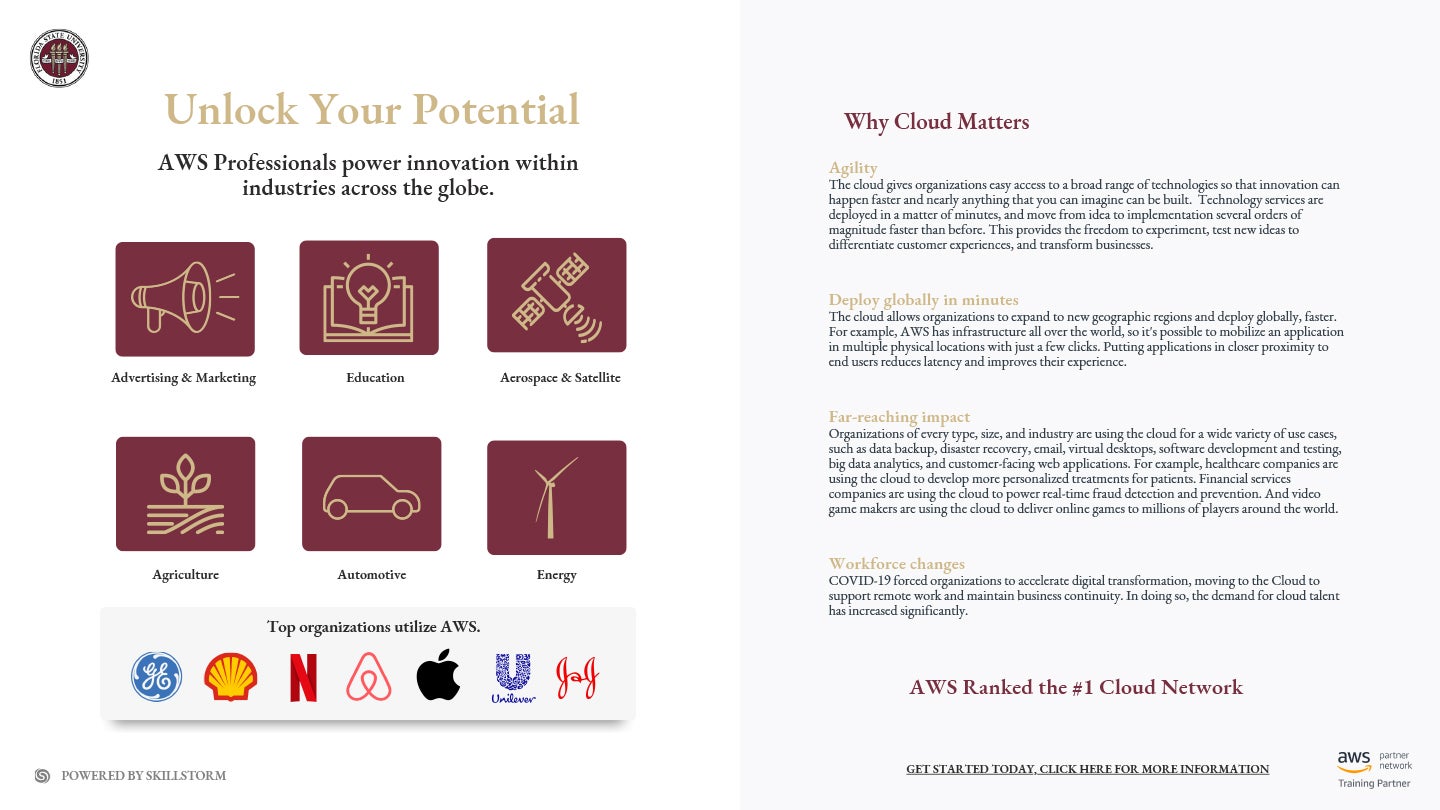 FSU AWS Certification Course Brochure | FSU Panama City